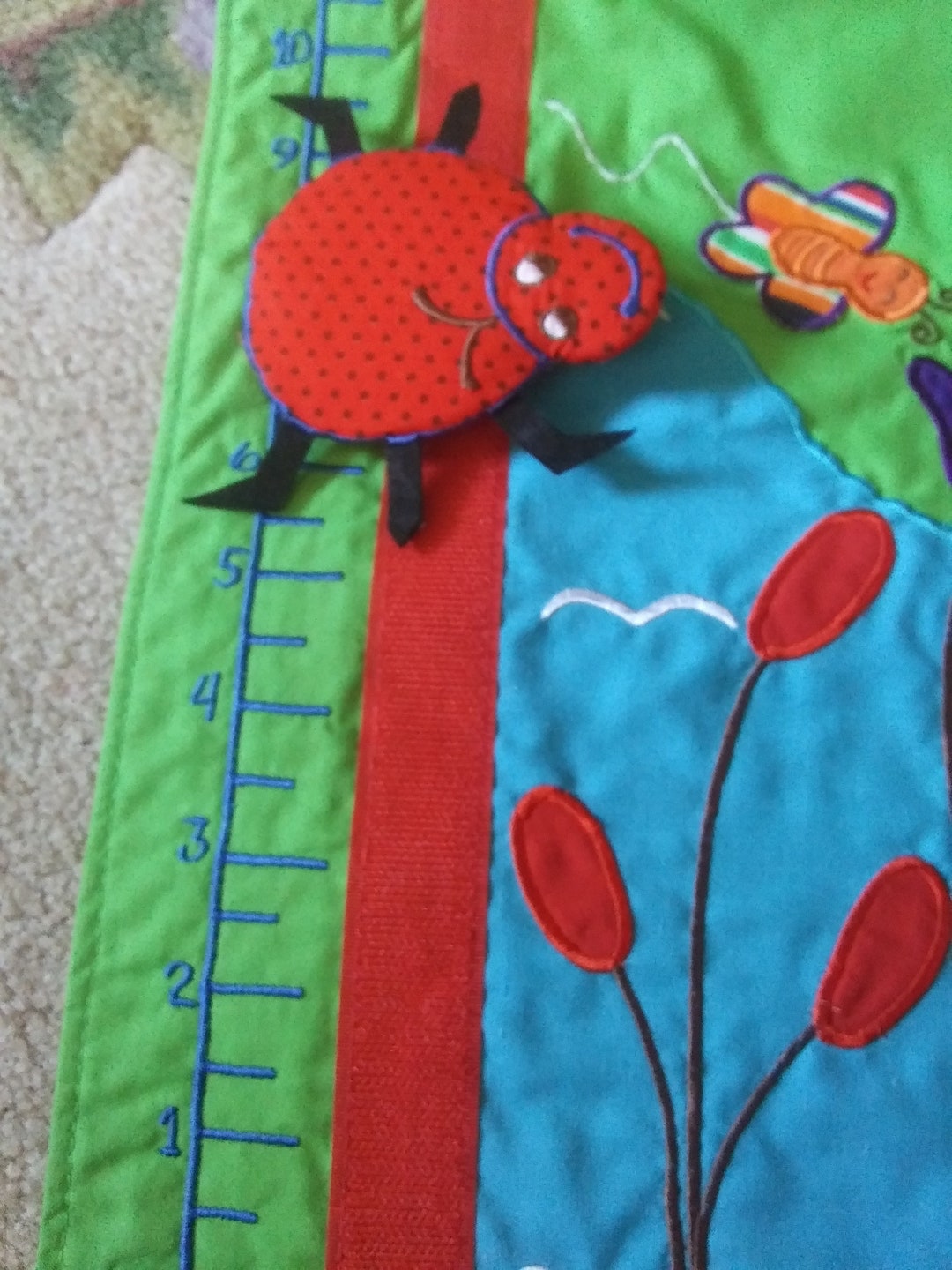 Wall Quilt and Applique Growth Chart, Nursery Decor, Recently Made ...