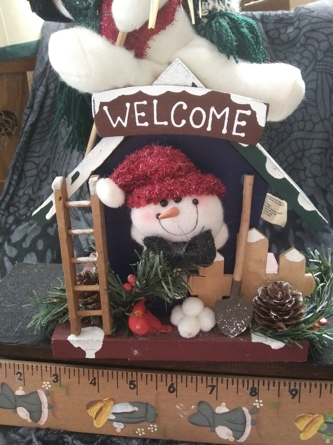 Vintage Three Tier Welcome Snow People Wood Club House - Etsy