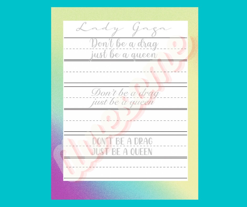Female Voices Quotes Bundle Hand Lettering Practice Sheets Three Pages ...