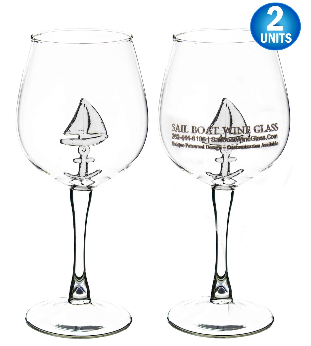 Personalized Engraved 3D Sailboat Wine Glass High End Crystal Glassware ...