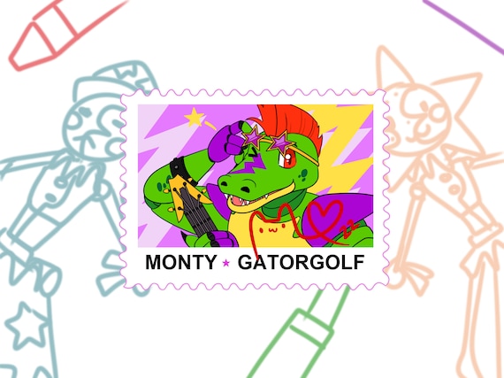 Monty Gator Golf Stamp - Etsy