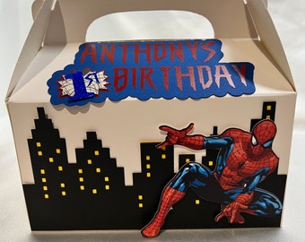 Spider Man Favor Box, Party Supplies, Spiderman Decor, Baby Shower ...