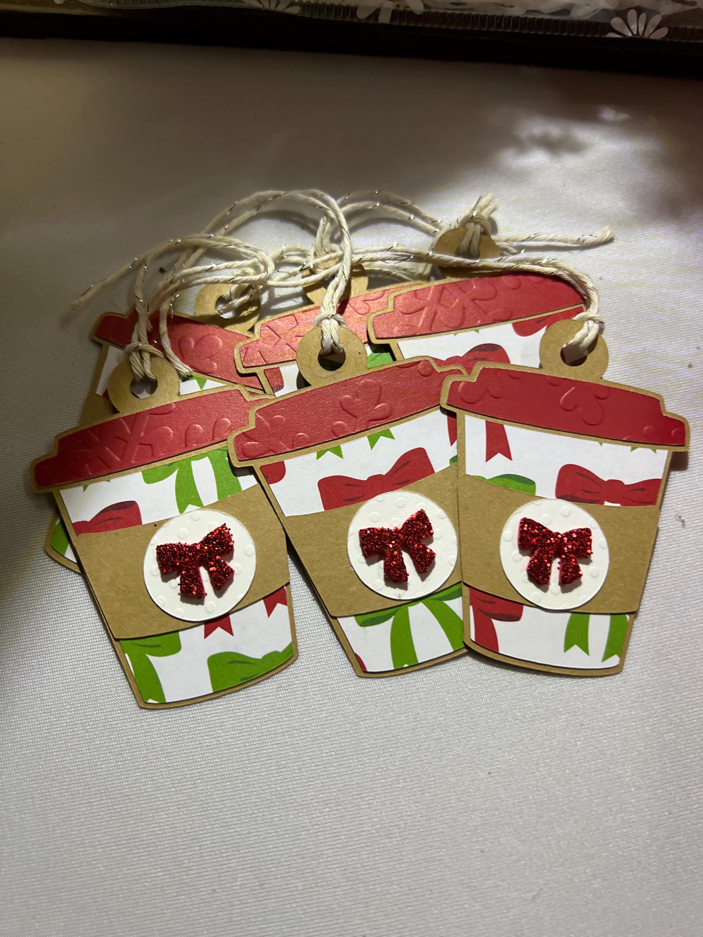 Coffee Cup Christmas/holiday/festive Gift Tags - Set of 6 - Etsy