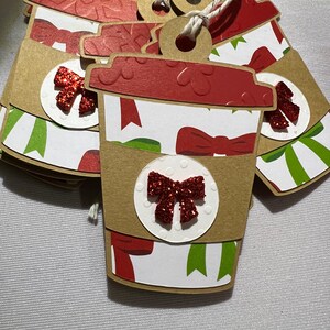 Coffee Cup Christmas/holiday/festive Gift Tags - Set of 6 - Etsy