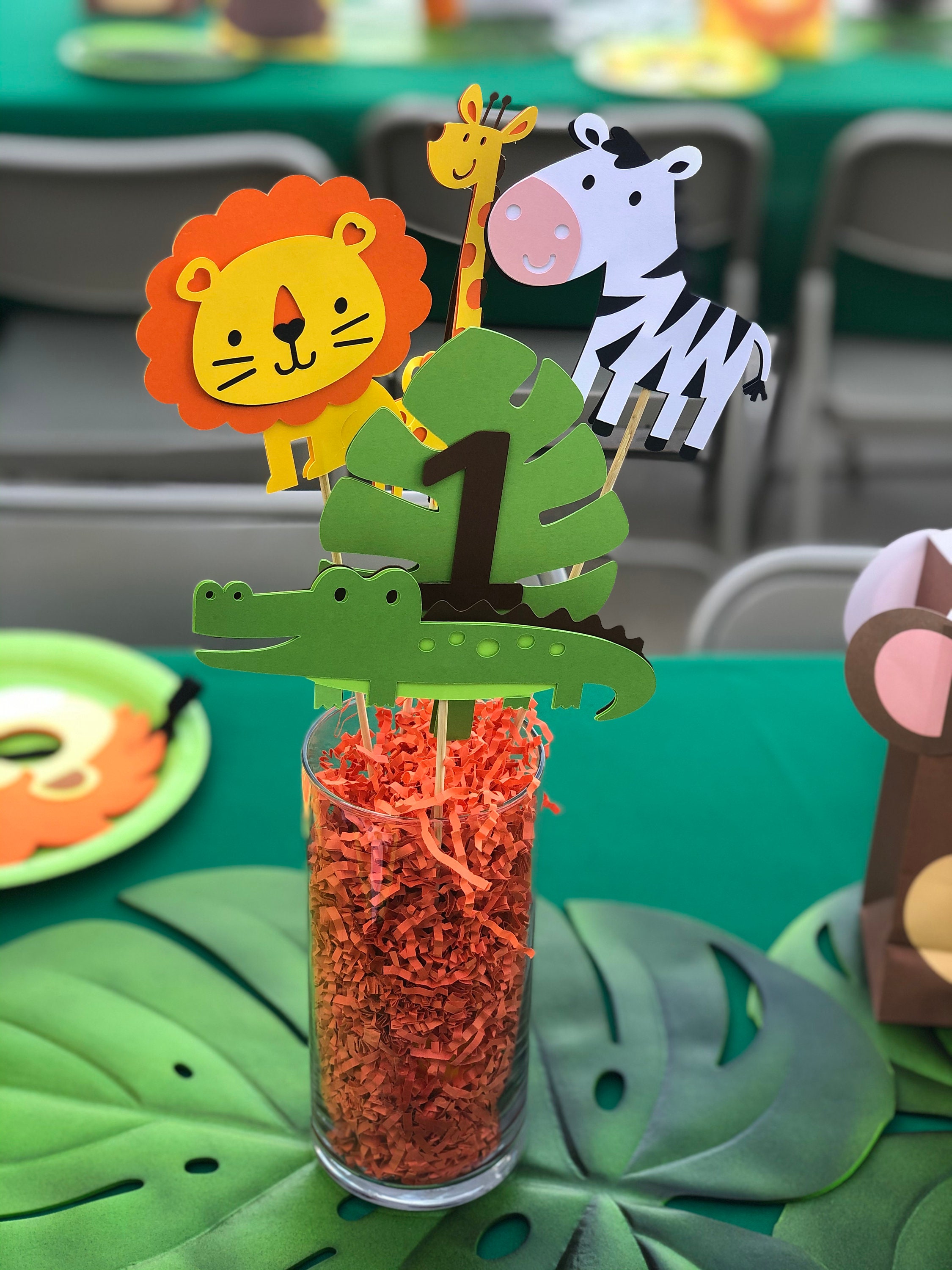 Safari Centerpieces - 6 Pack - Etsy
