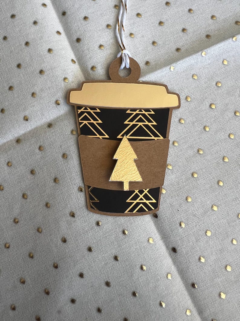 Coffee Cup Christmas/holiday/festive Gift Tags - Set of 6 - Etsy
