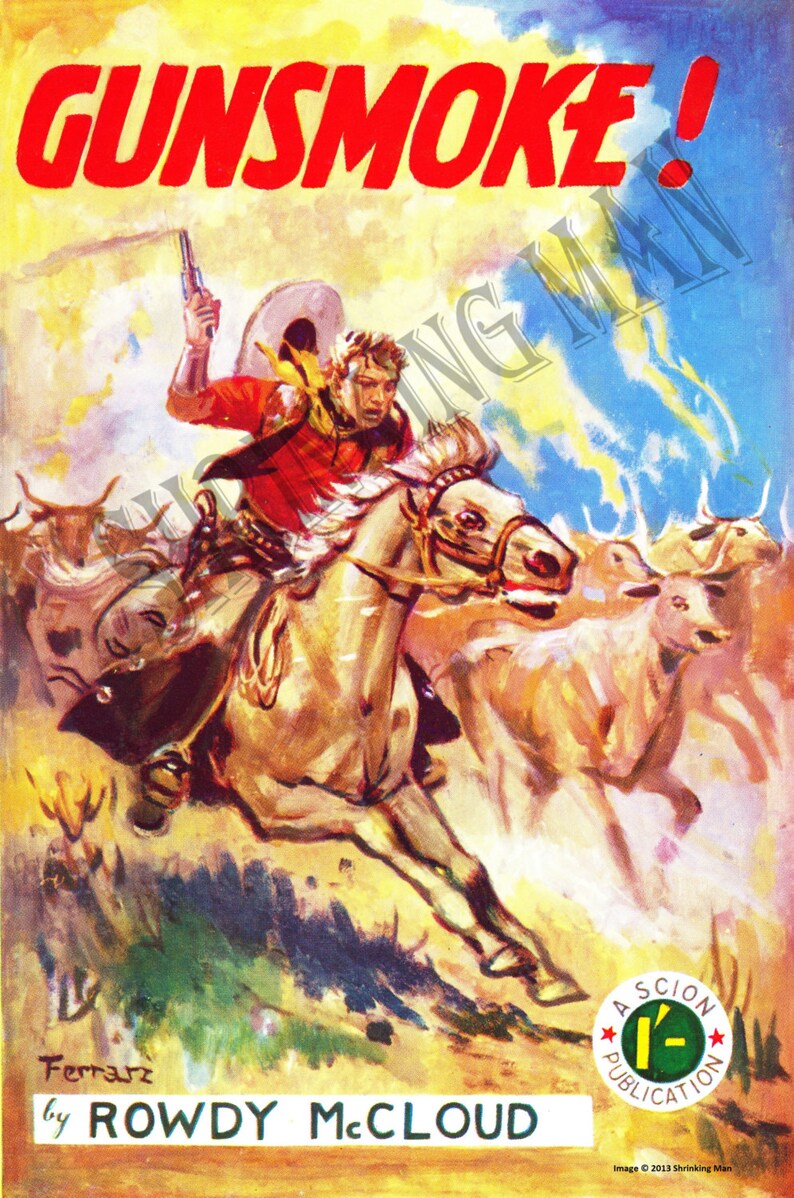 VINTAGE 1950's Cowboy Comic Print A4 and A5 available - Etsy