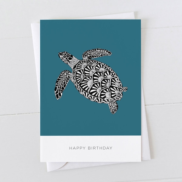 Turtle Birthday Card - Etsy
