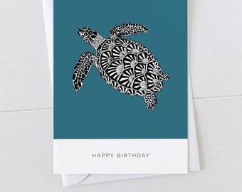 Sea Turtle Birthday Card - Etsy