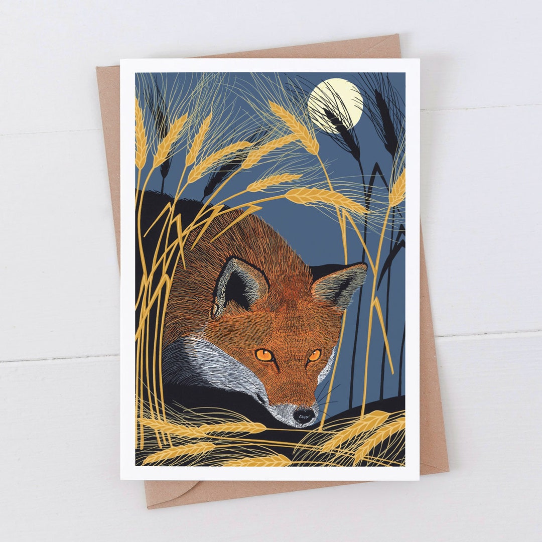 Fox - Nocturnal Card - Etsy