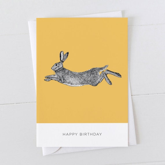 Hare Birthday Card | Etsy