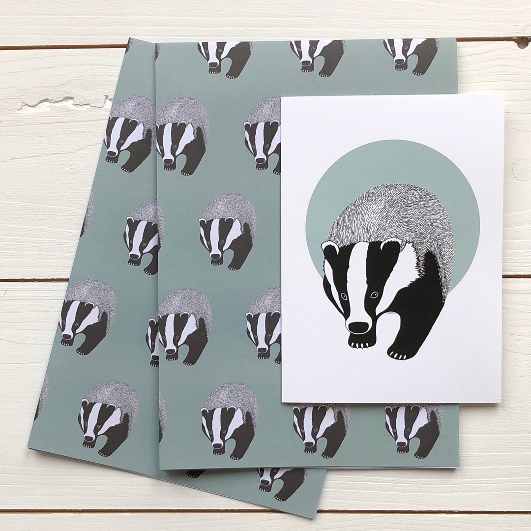 Badger Gift Wrap With Card Options - Etsy