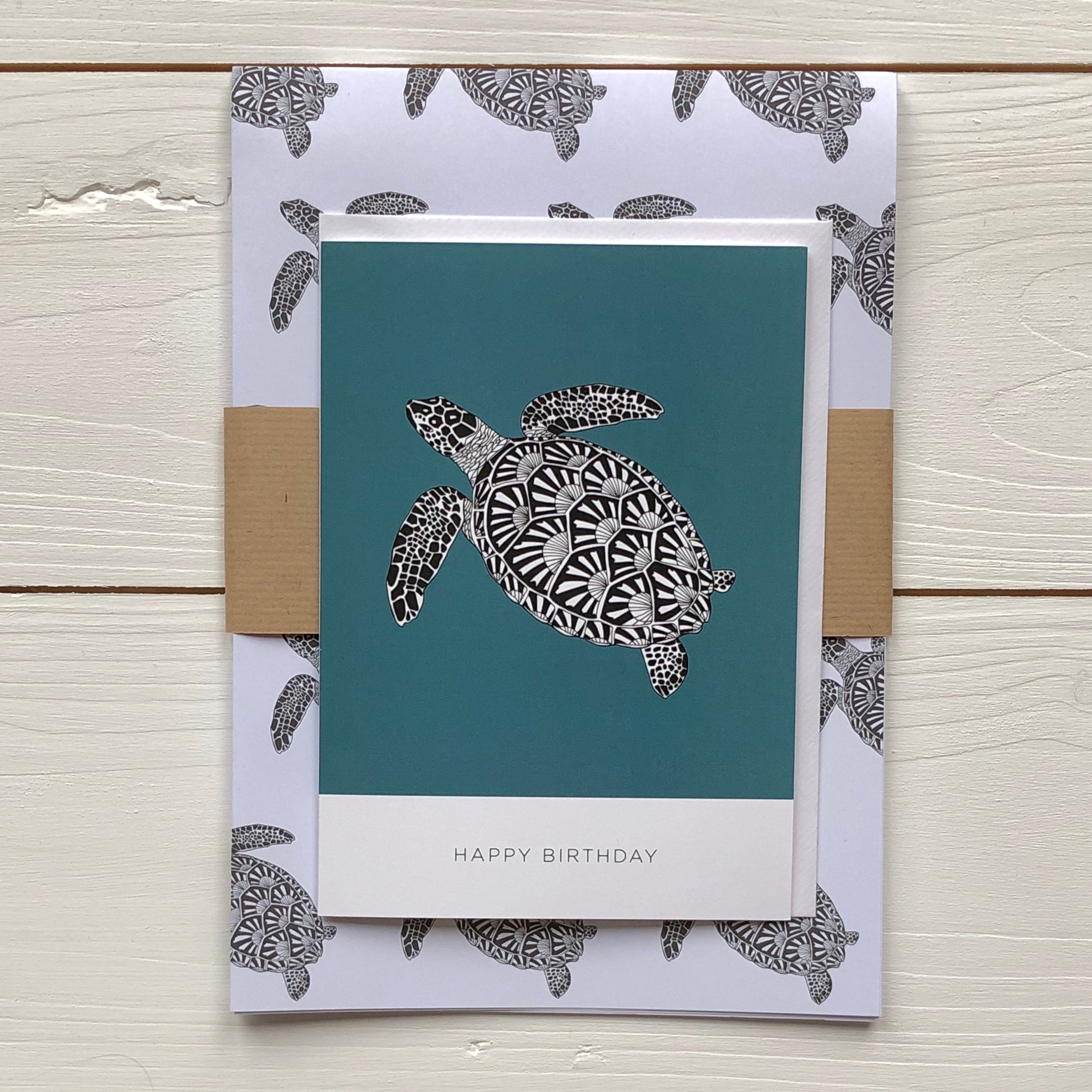 Turtle Gift Wrap With Card Options - Etsy