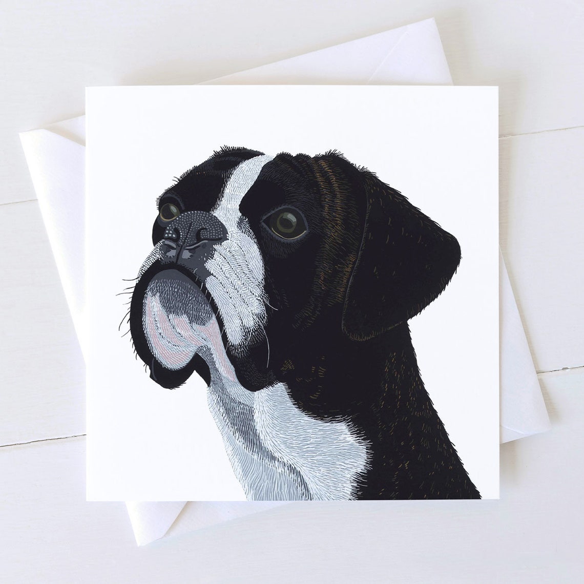 Boxer Greeting Card - Etsy