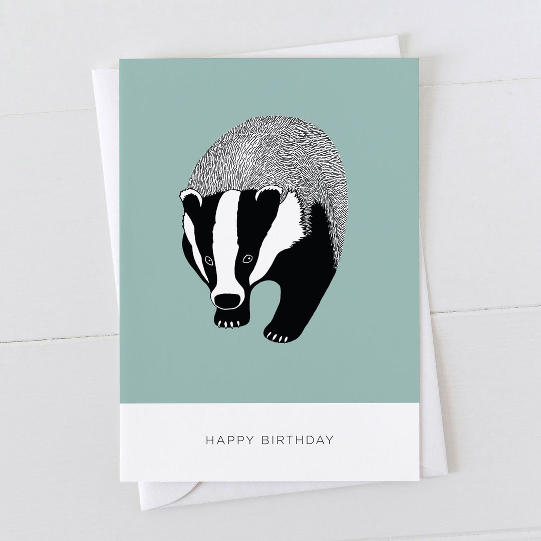 Badger Birthday Card - Etsy