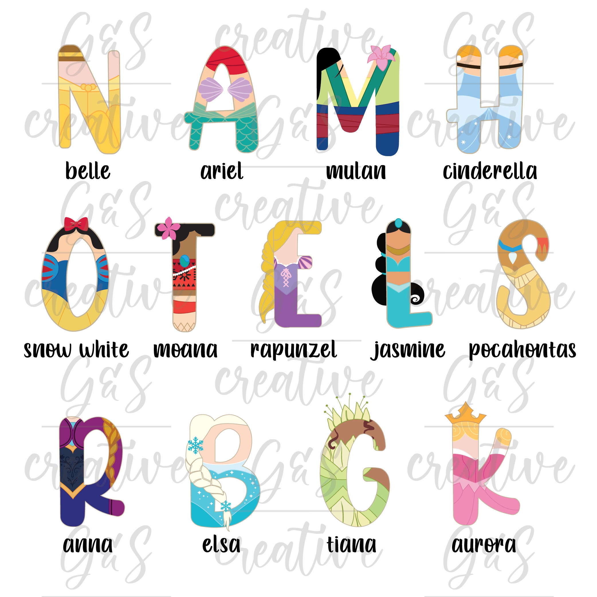 CUSTOM Princess Name Digital File Download - Etsy