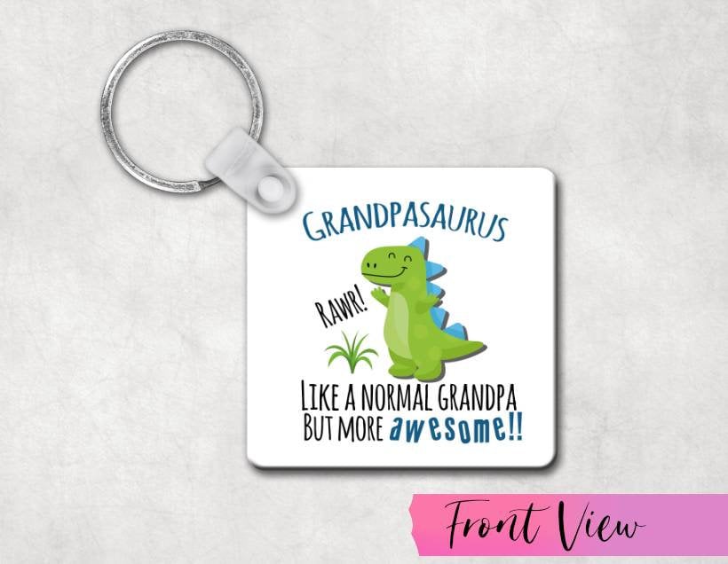 Personalised White Awesome Grandpasaurus Keyring / Keychain | Etsy
