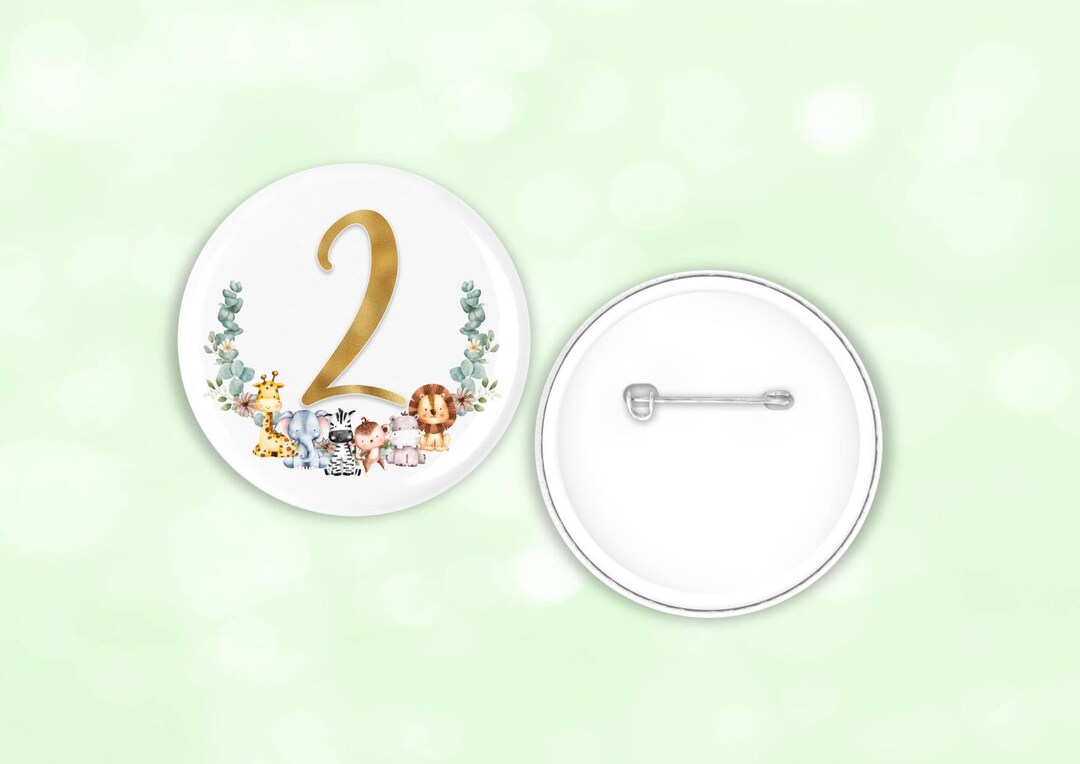 Jungle Animals Birthday Badge | Safari Party Gift | Ages 1-9 ...