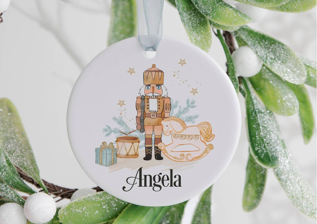 Personalised Christmas Gold Nutcracker Soldier Bauble | Choose From ...