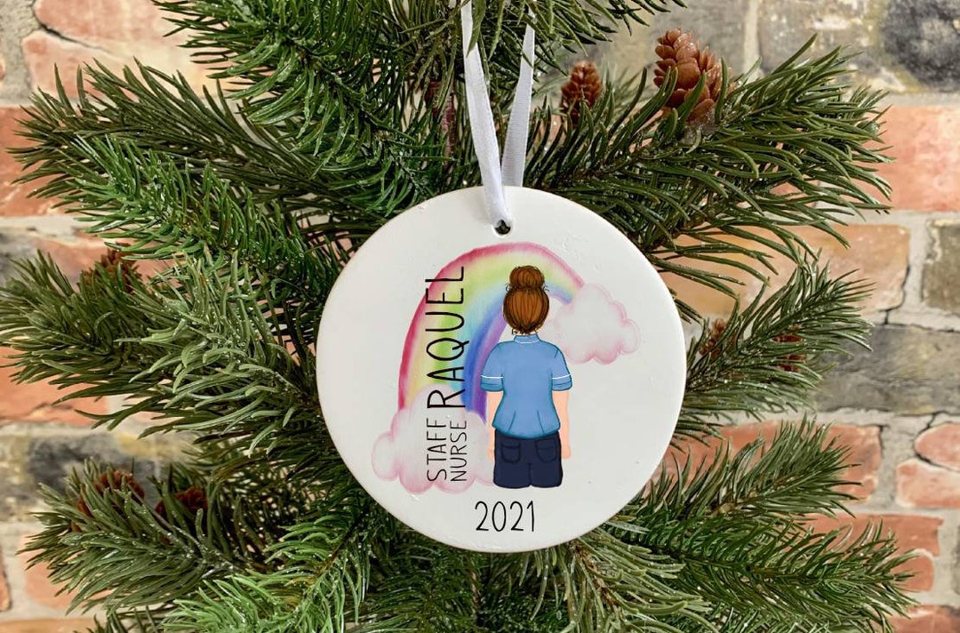 Personalised Staff Nurse 2024 2025 Christmas Bauble | MDF Polymer ...