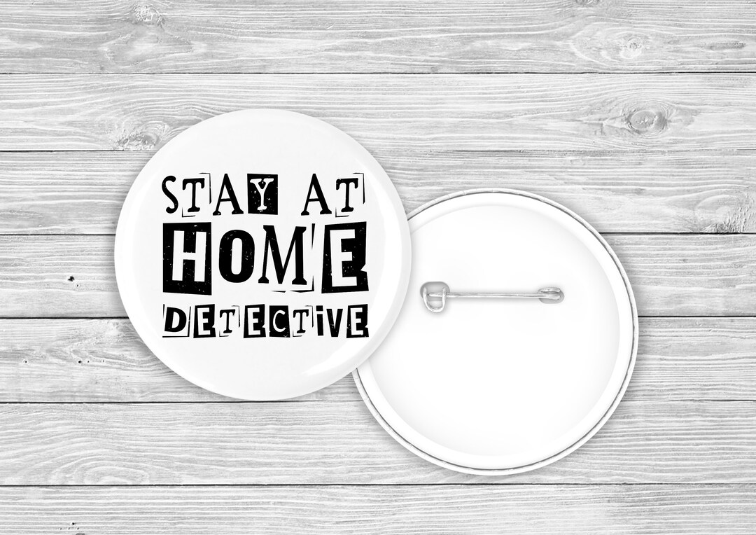 True Crime Badge Stay at Home Detective Newspaper Clippings Pin Badge ...