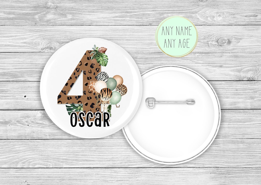 Personalised Safari Number Birthday Badge It's My Special Day Black ...