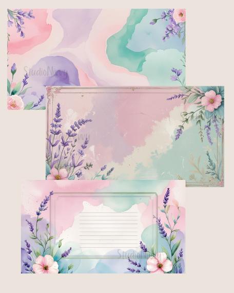 Pastel Aesthetic Floral Frames With Soft Pink, Lavender, Mint, and Baby ...