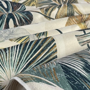 Tropical Rainforest Plants Italian Velvet - Luxurious Home Decor Fabric ...