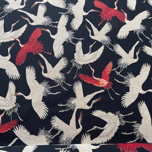 Flying Cranes Woven Fabric Exquisite Blend of Japanese Elegance and ...