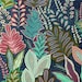 Botanical Garden Blue Fabric Forest Plants Leaves Printed Cotton Sold ...