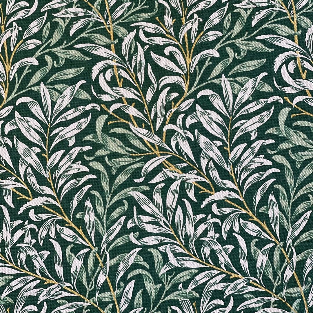 William Morris Printed Cotton Fabric Willow Bough Green Leaves Pattern ...