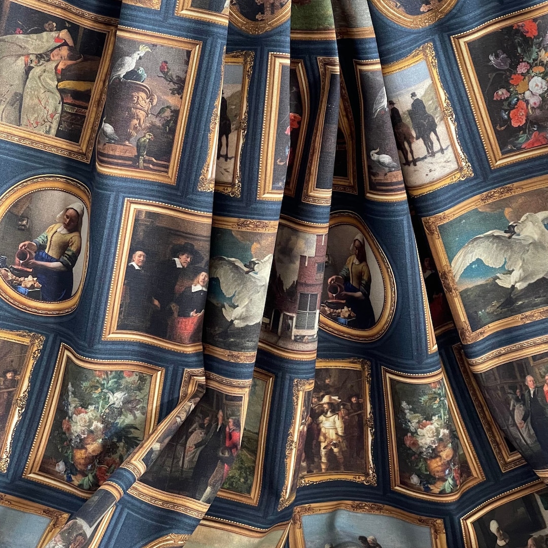 Dutch Art Museum-inspired Cotton Fabric - Classic Masterpieces Artwork ...