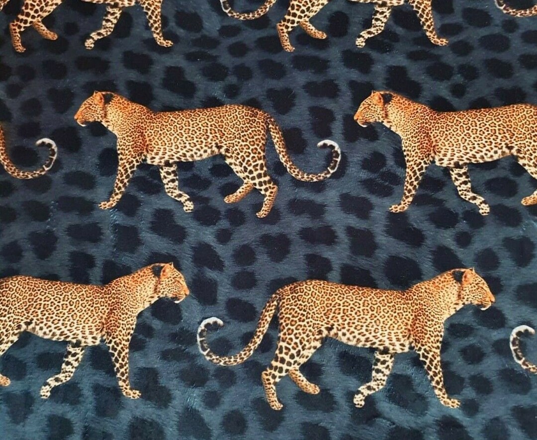Leopard Print Velvet Fabric: Africa Safari Animal Upholstery - Sold by ...