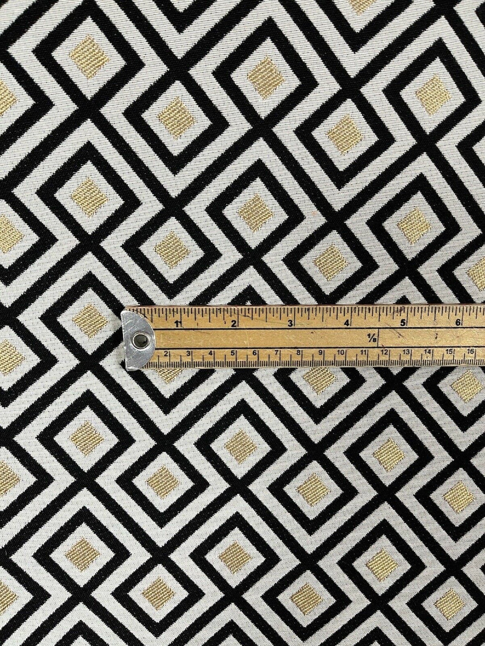Art Deco Blocks Woven Fabric by Metre Upholstery Gold Black - Etsy