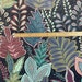 Blue Velvet Fabric Botanical Garden Forest Art Autumn Fall Leaf Design ...