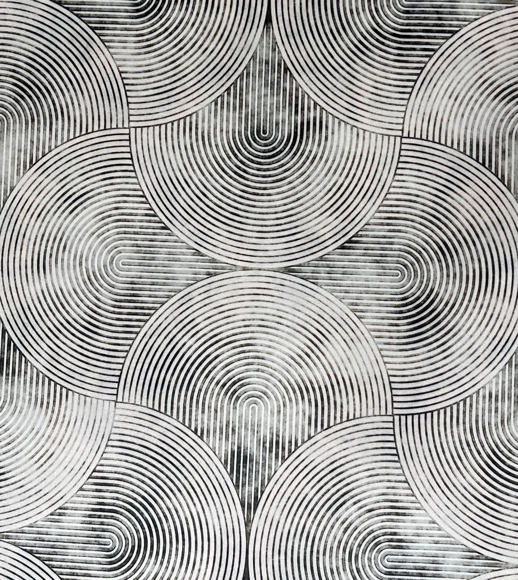 Light Grey Velvet Fabric: Circle Wave Print Upholstery - Etsy