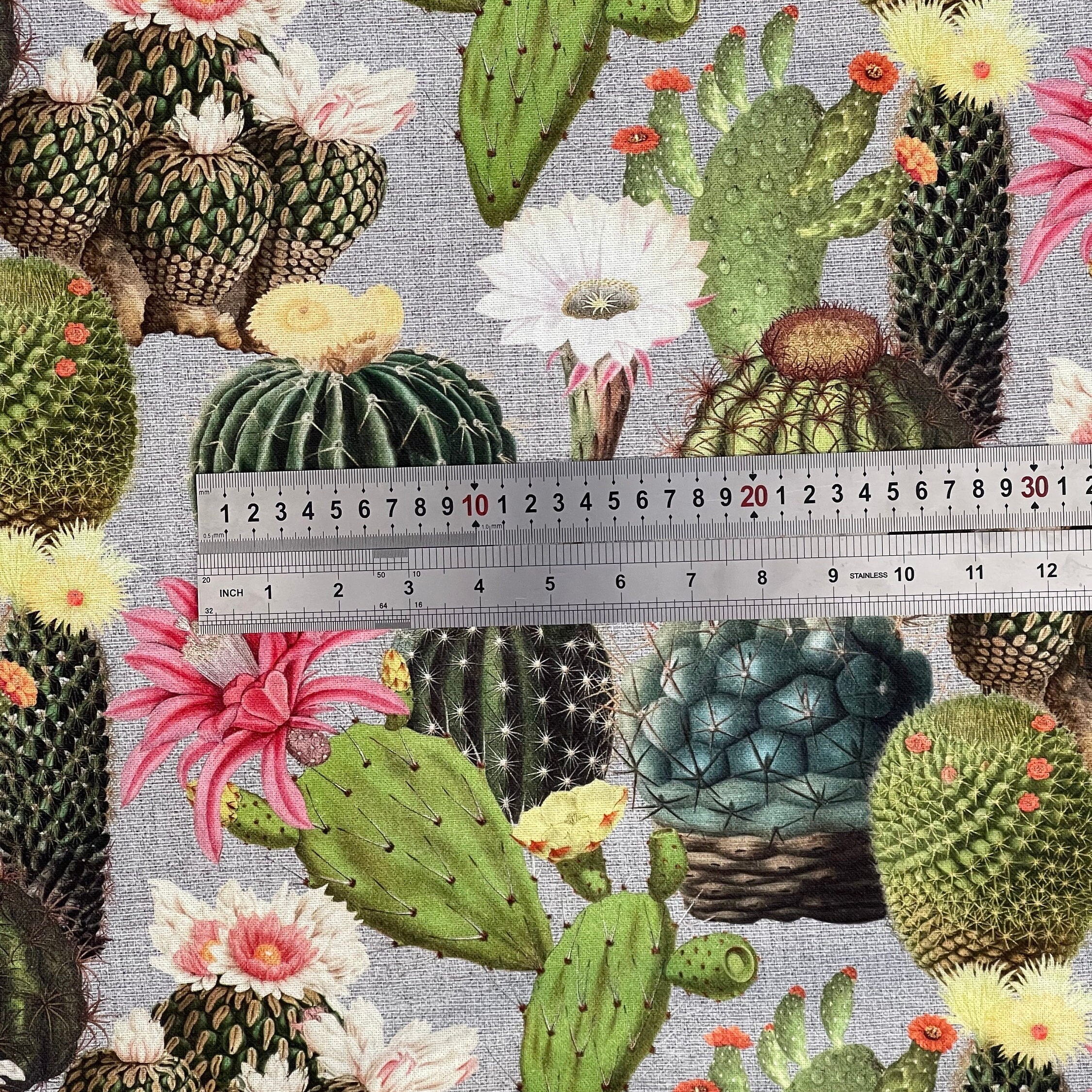 Floral Cactus Cotton Fabric Home Decor Curtains Blinds Cushions ...
