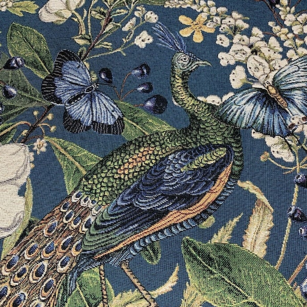 Peacock Fabric - Etsy UK
