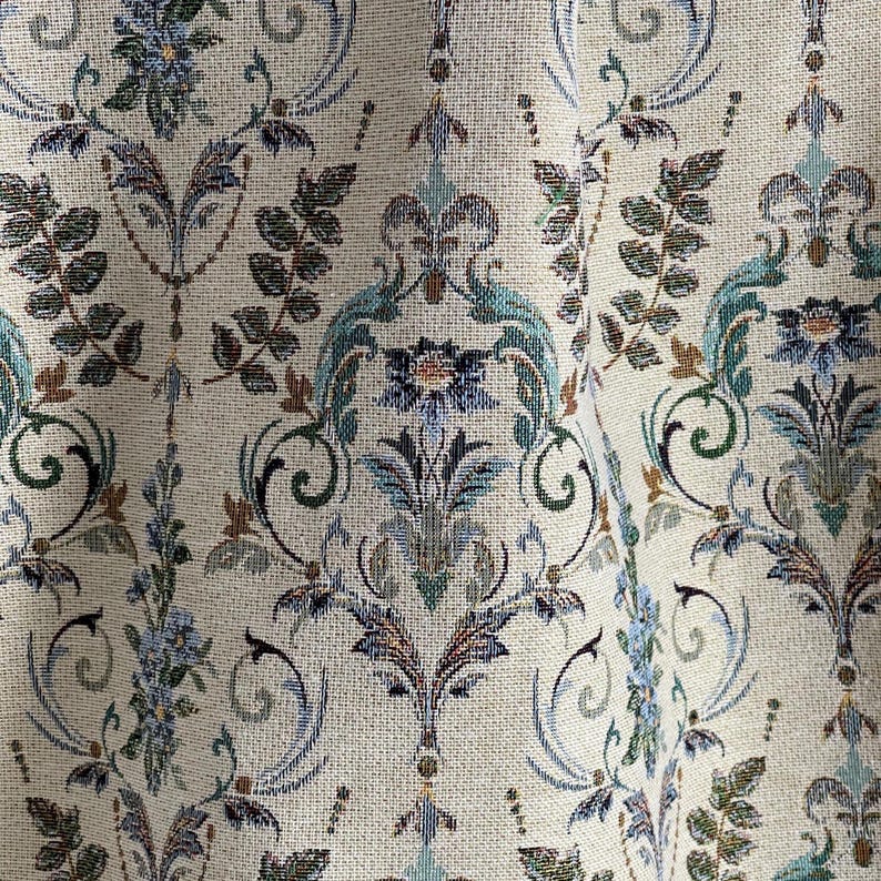 Willowmere Floral Damask Woven Fabric for Curtains Upholstery Home ...