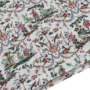 Vintage Toile Cotton Fabric: French Countryside Scenic Print - Etsy