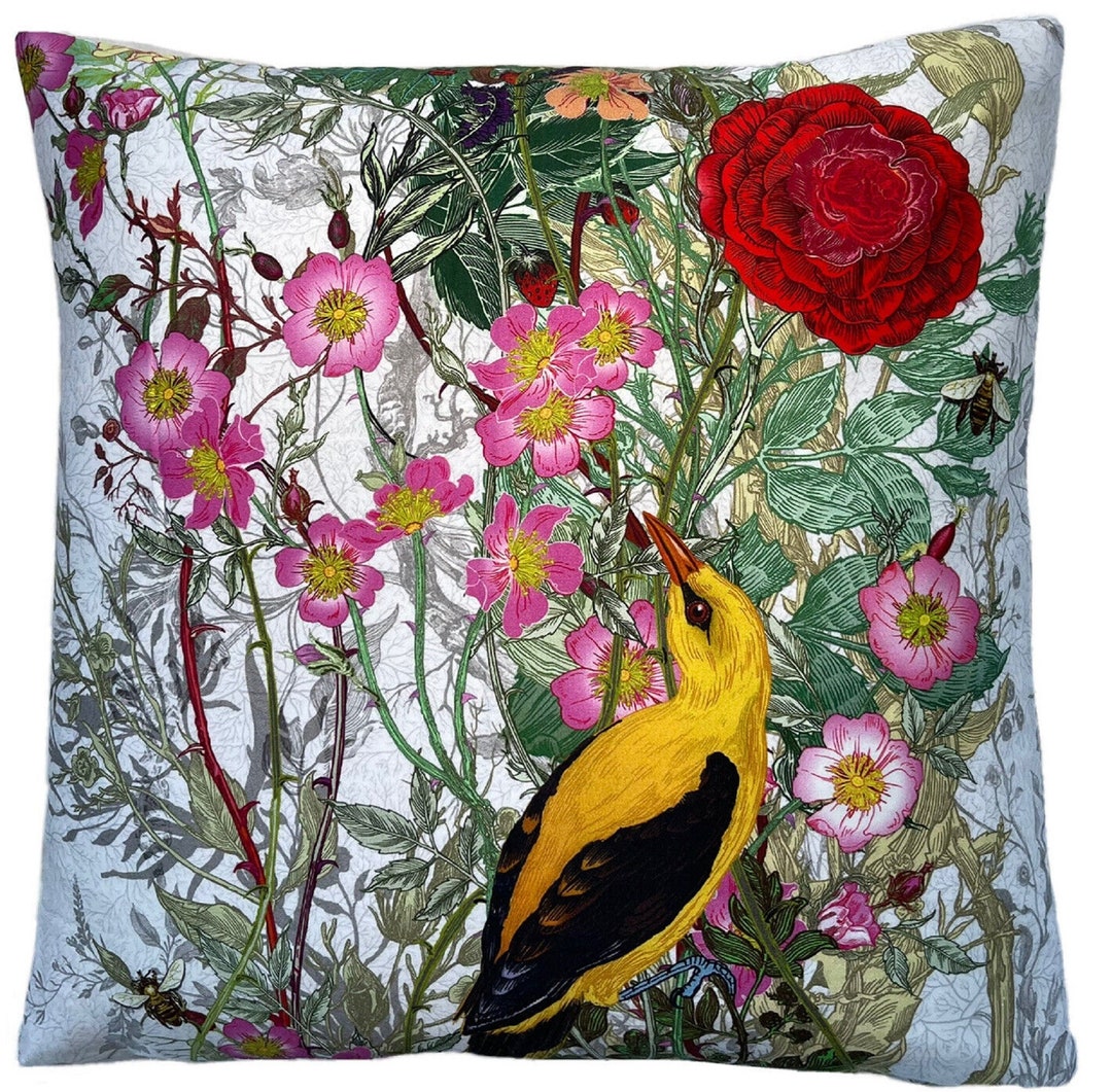 Birds Cushion Cover Timorous Beasties Fabric Fruit Looters Printed ...