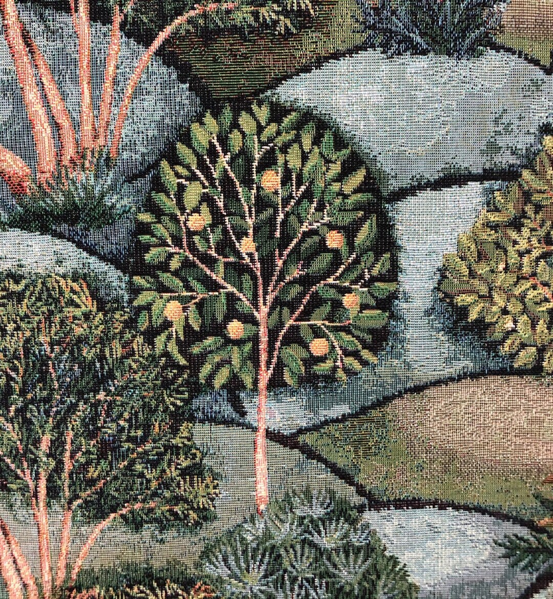Apple Tree Forest Woven Fabric: Botanical Upholstery by the Metre - Etsy