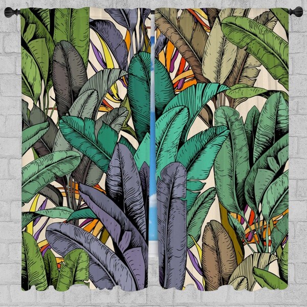 Tropical Curtains - Etsy