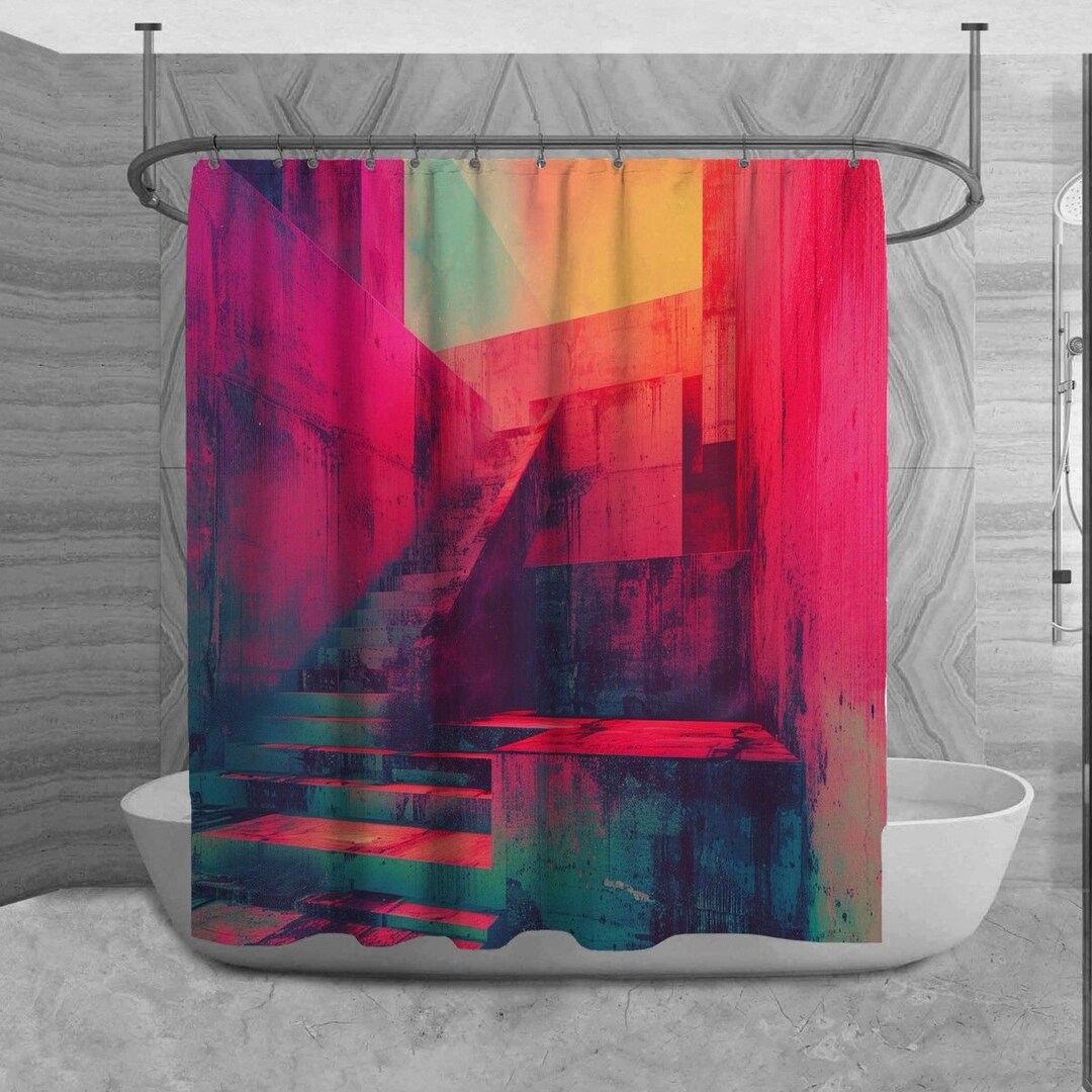 Architecture Shower Curtain, Structures Bathroom Decor, Urban Bath ...