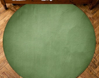 Olive Green Round Rug - Etsy