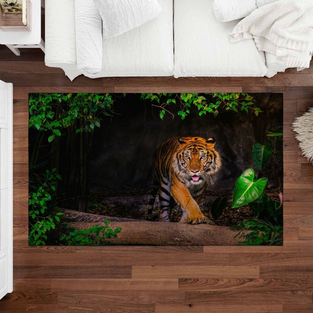Siberian Tiger Area Rug: Jungle Animal Accent Mat - Etsy