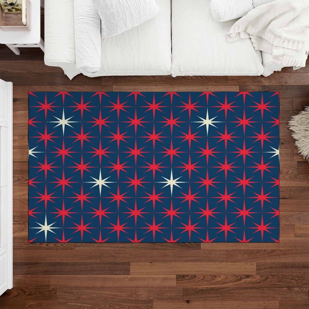 1950s Style Rugs Atomic Patterns Area Rug 50s Geometric - Etsy