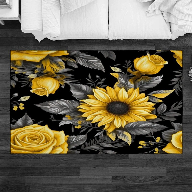 Sunflower Area Rug - Etsy