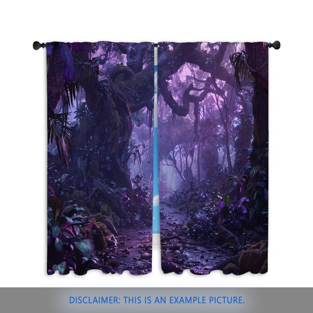 Enchanted Forest Window Curtain: Mystical Pathway, Fairy Tale Home ...