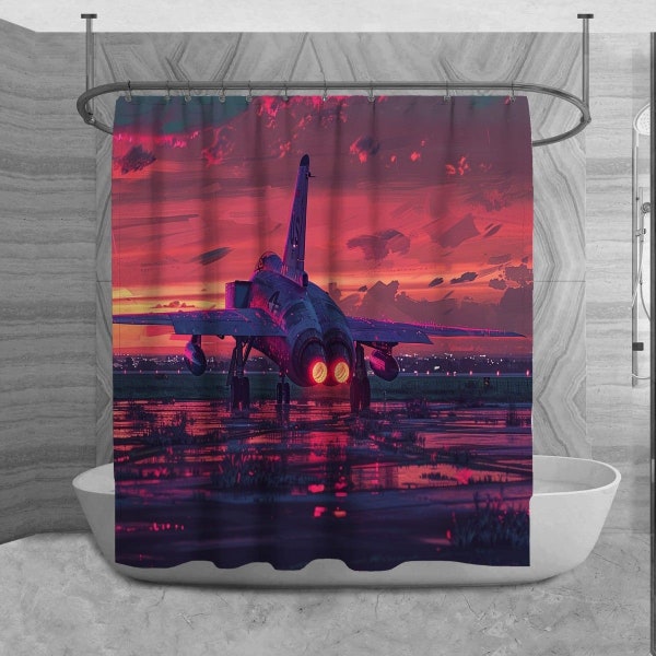 Fighter Jet Shower Curtain - Etsy